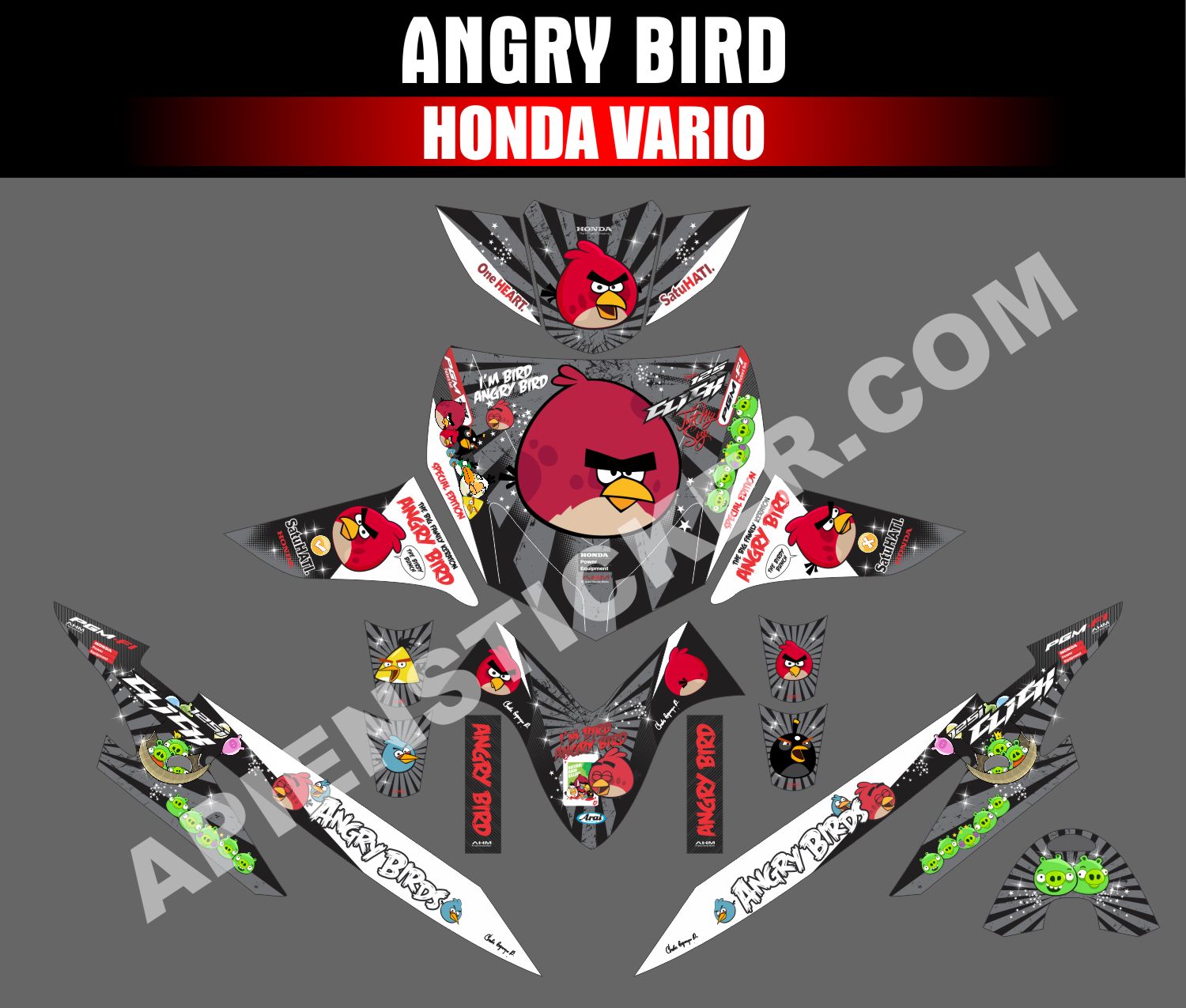 Striping Motor Vario Lama Angry Bird | Apien Sticker